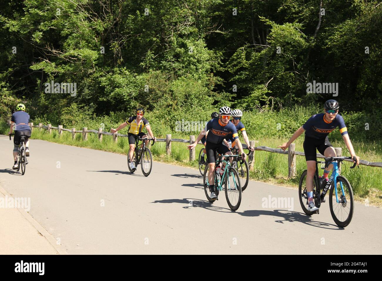 Cyclist Front View On Public Road High Resolution Stock Photography and ...