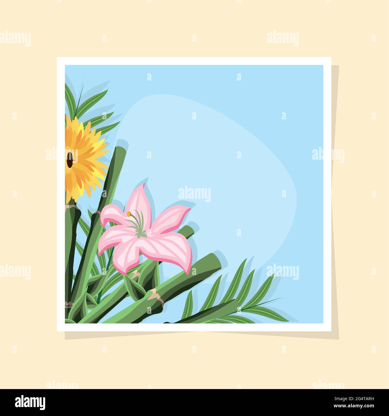 bamboo sticks flowers Stock Vector Image & Art - Alamy