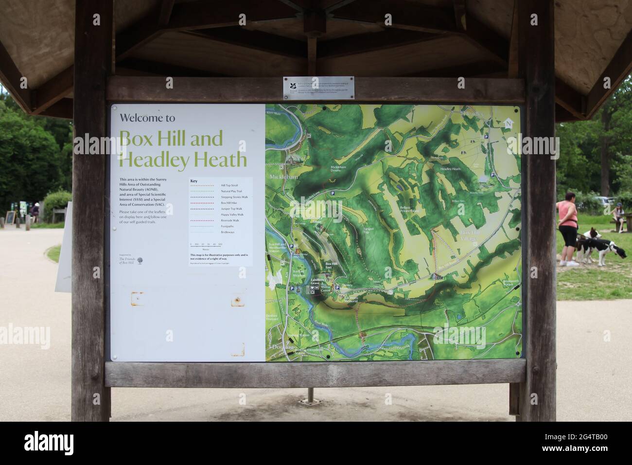 Box Hill and Headley Heath site map at top of Box Hill National Trust ...