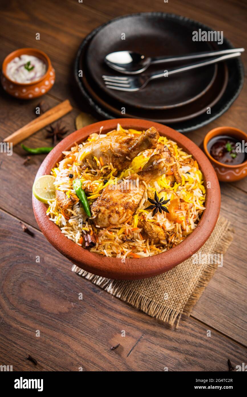 Dum Handi chicken Biryani is prepared in an earthen or clay pot called ...
