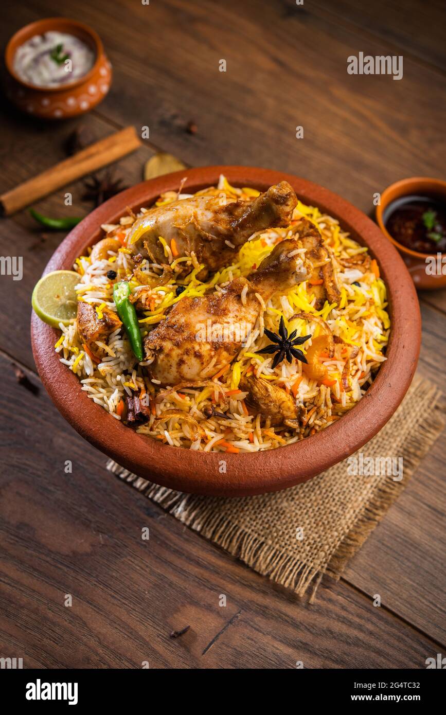 Dum Handi chicken Biryani is prepared in an earthen or clay pot called ...