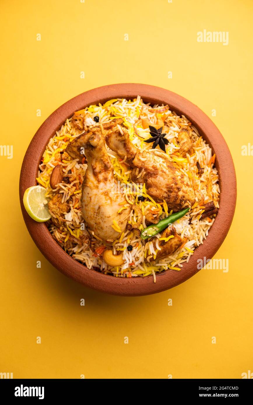 Dum Handi chicken Biryani is prepared in an earthen or clay pot called ...