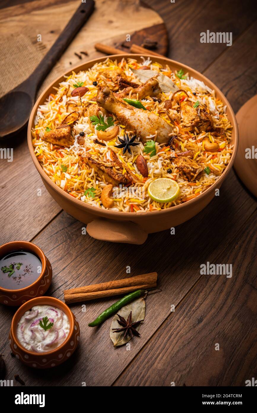 Dum Handi chicken Biryani is prepared in an earthen or clay pot called ...