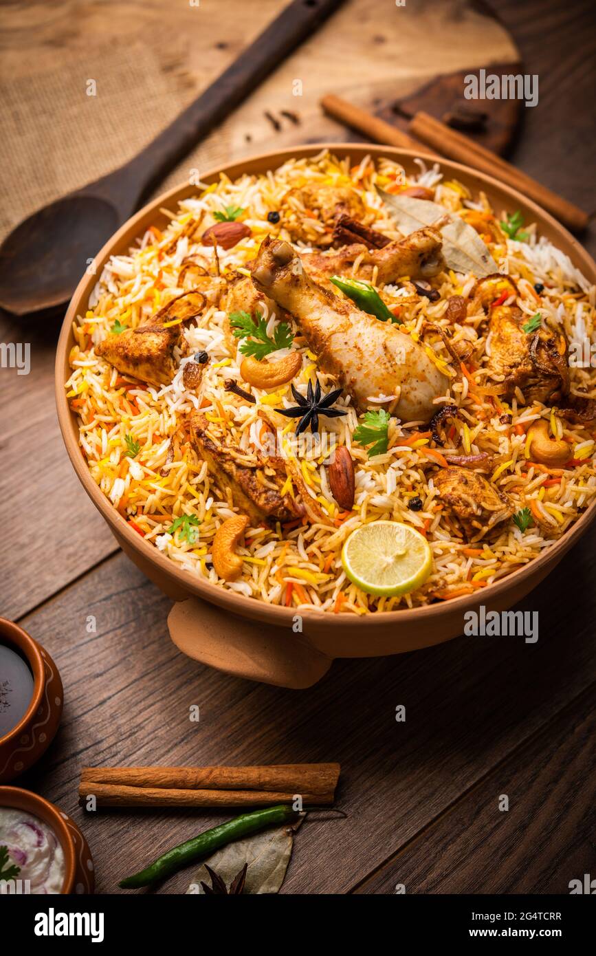 Dum Handi chicken Biryani is prepared in an earthen or clay pot called ...