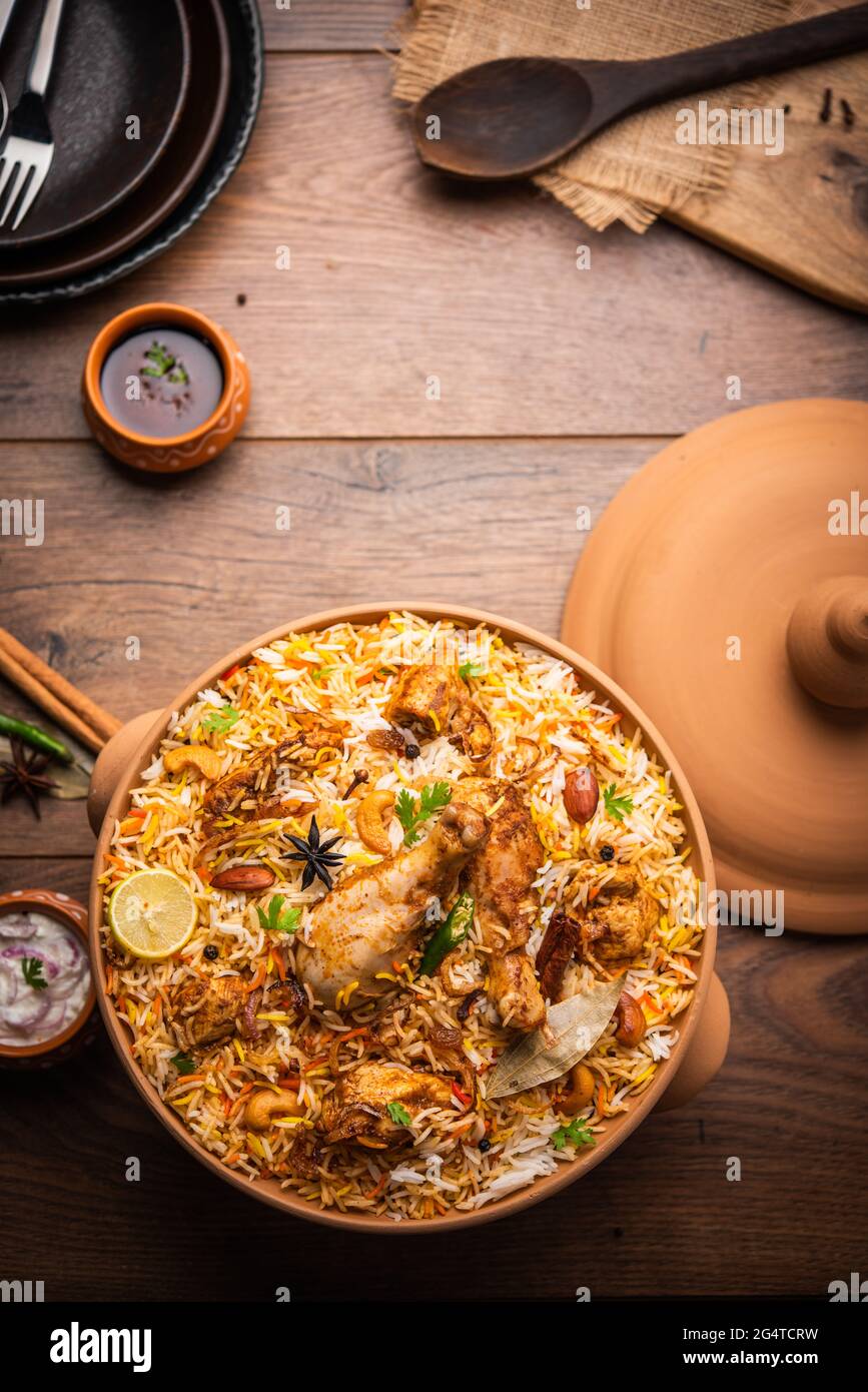 Dum Handi chicken Biryani is prepared in an earthen or clay pot called ...