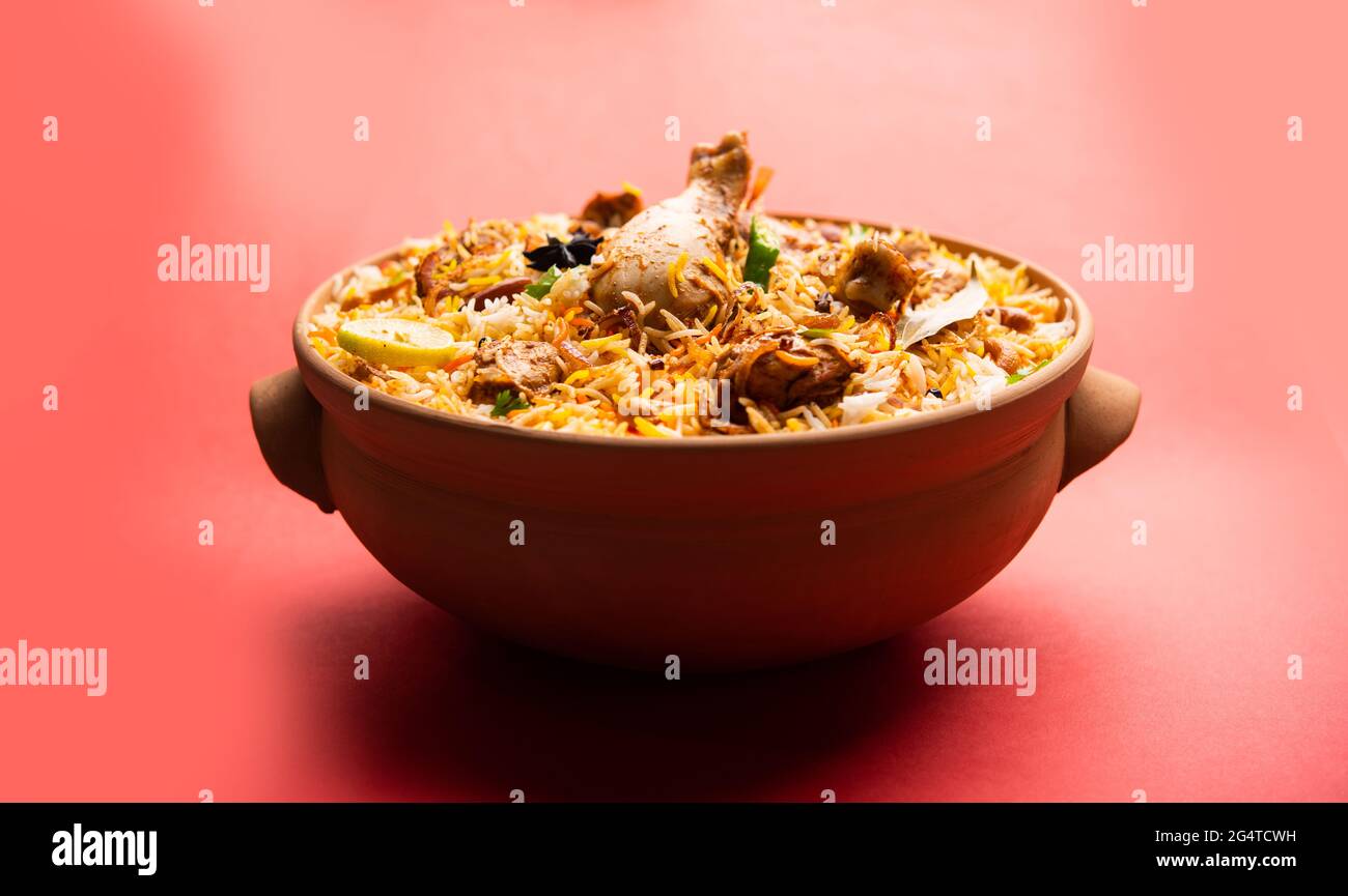 Dum Handi chicken Biryani is prepared in an earthen or clay pot called ...