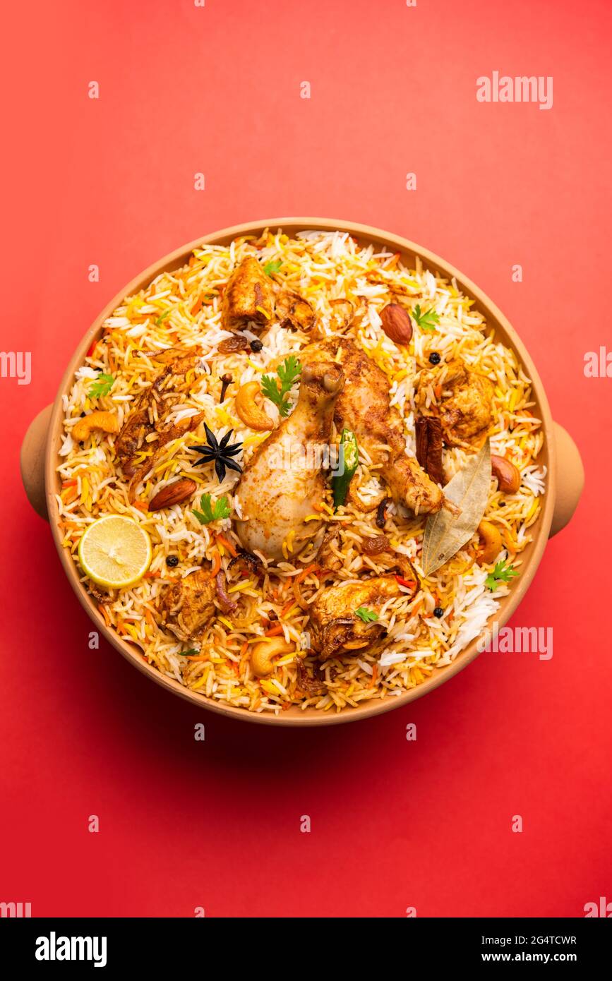 Dum Handi chicken Biryani is prepared in an earthen or clay pot called ...
