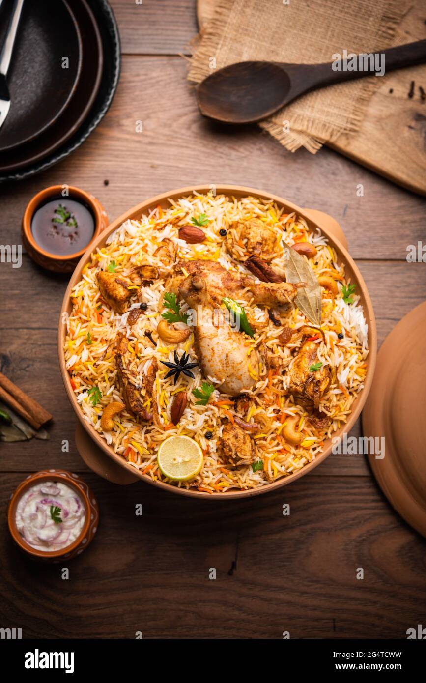 Dum Handi chicken Biryani is prepared in an earthen or clay pot called ...