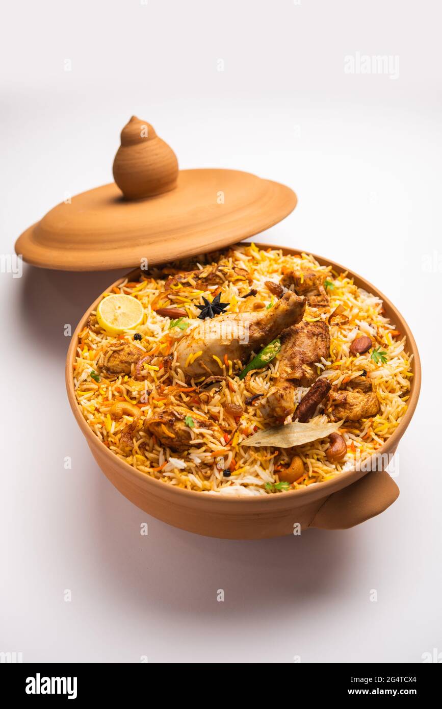 Dum Handi chicken Biryani is prepared in an earthen or clay pot called ...