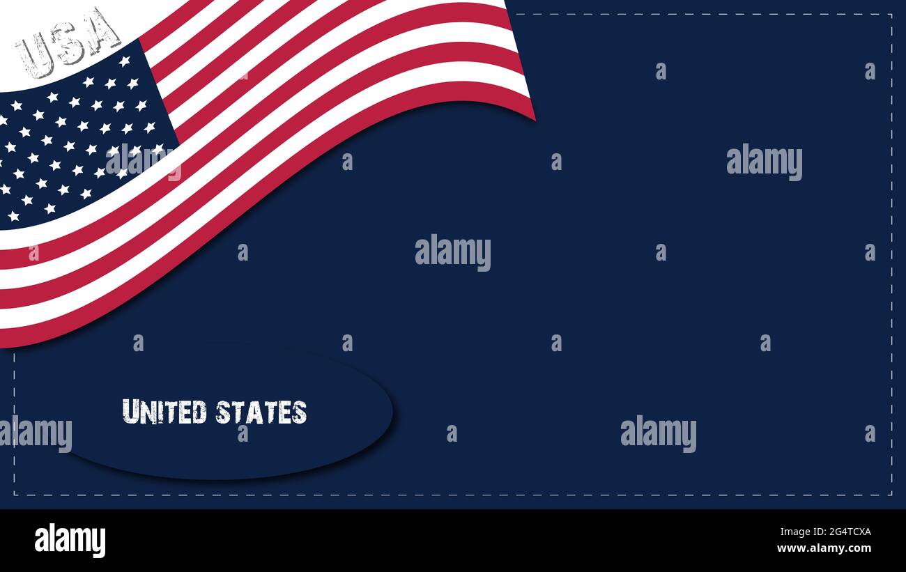 USA background with American flag in navy blue background Stock Photo ...