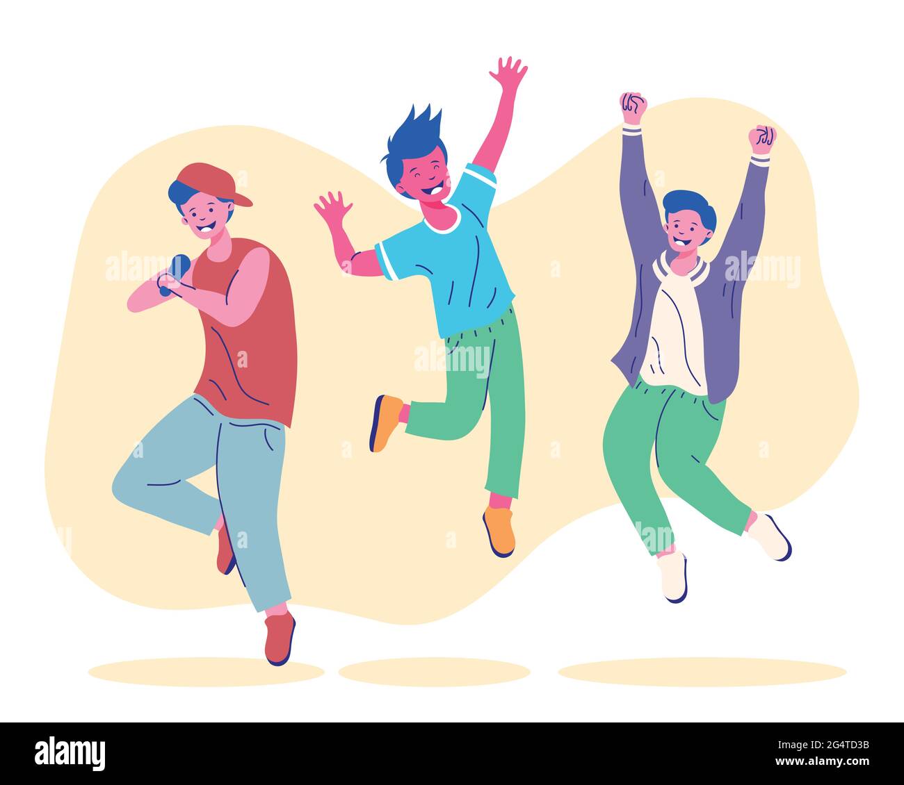 boys cartoons jumping collection on white background Stock Vector Image ...