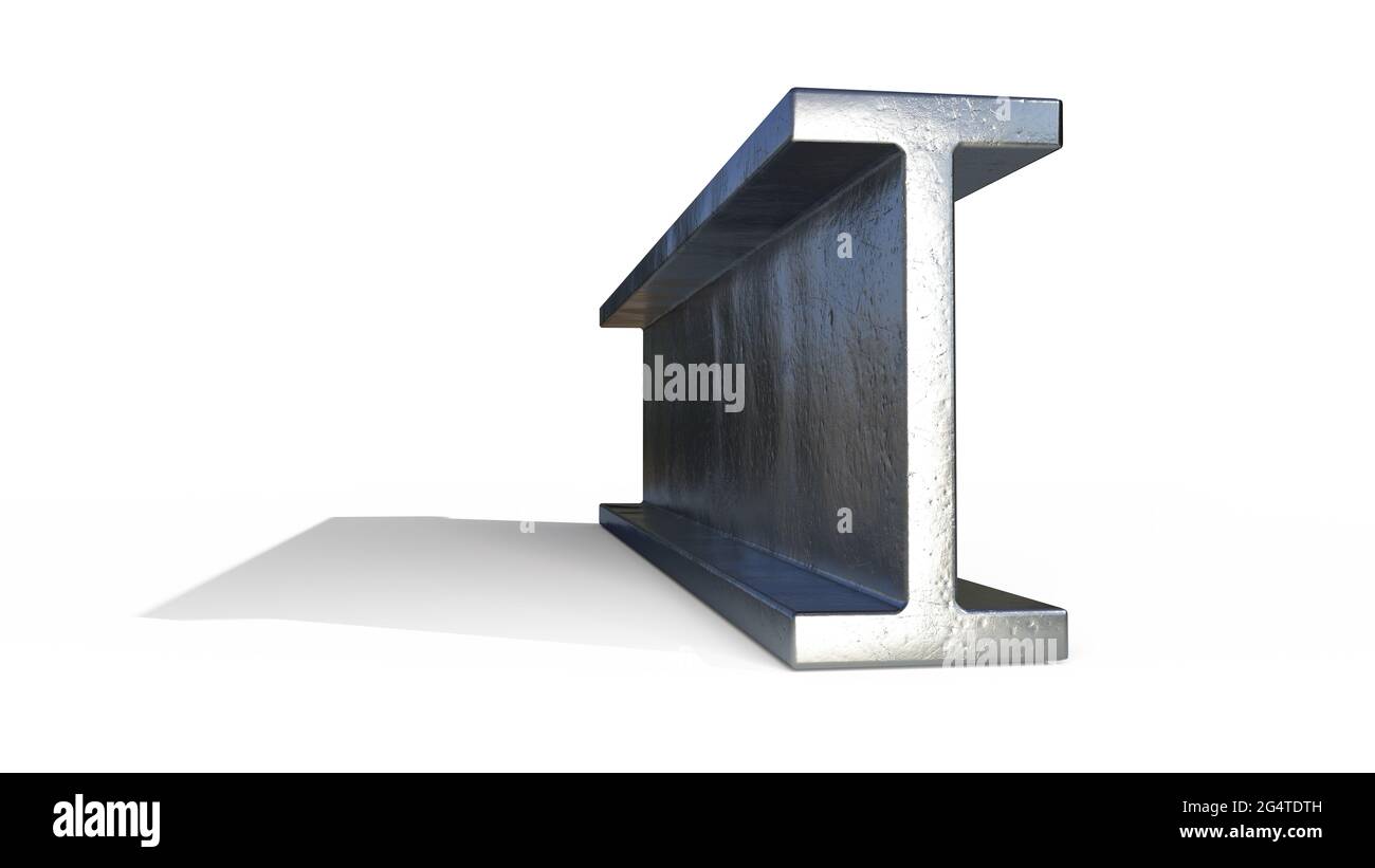 flange beam metal profile - isolated concept industrial 3D illustration ...