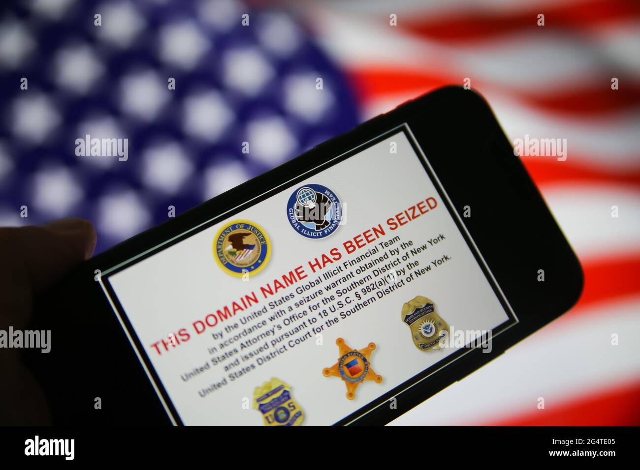 Viersen, Germany - June 9. 2021: View on mobile phone screen with FBI ...