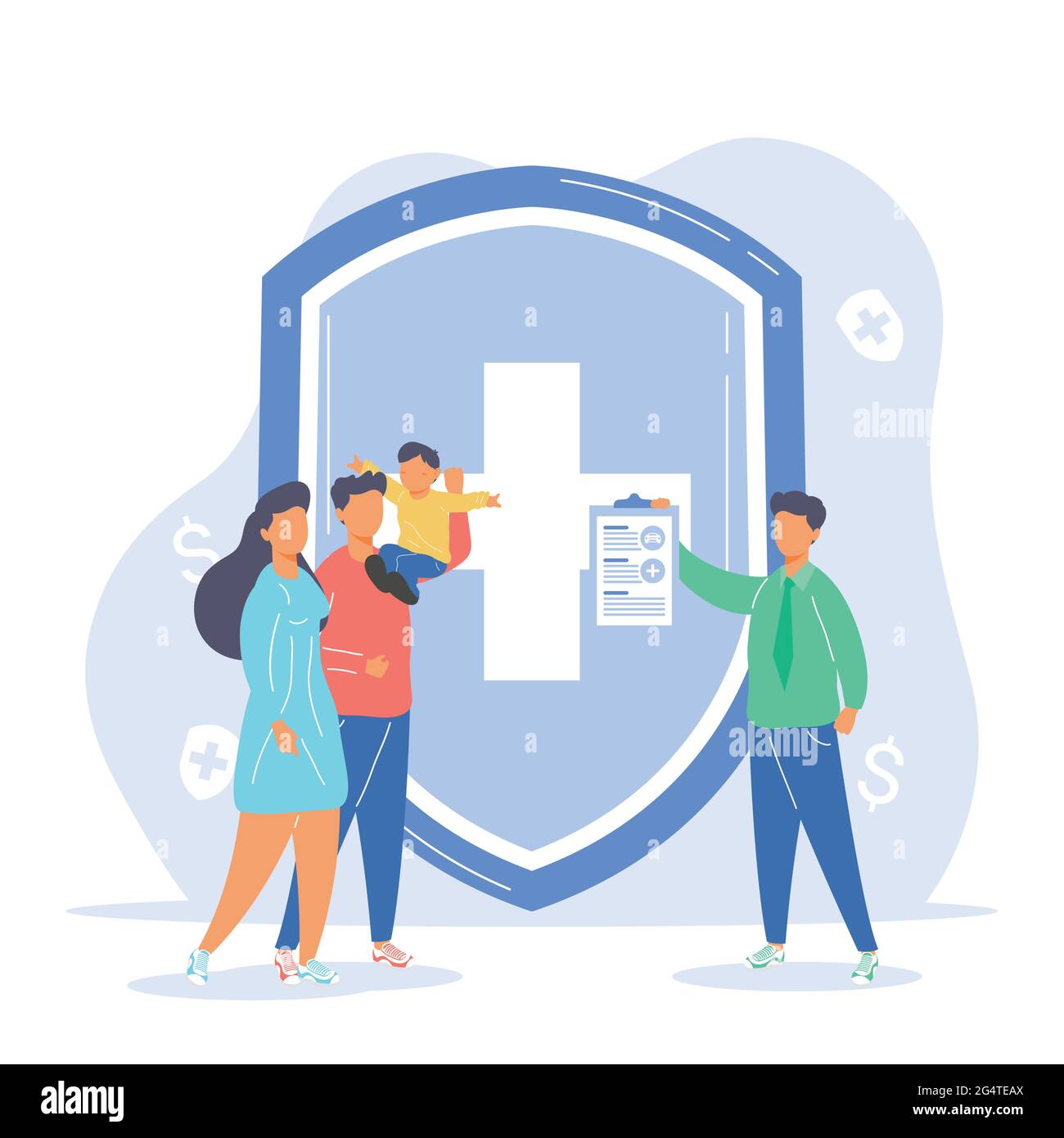 family with shield on white background Stock Vector Image & Art - Alamy