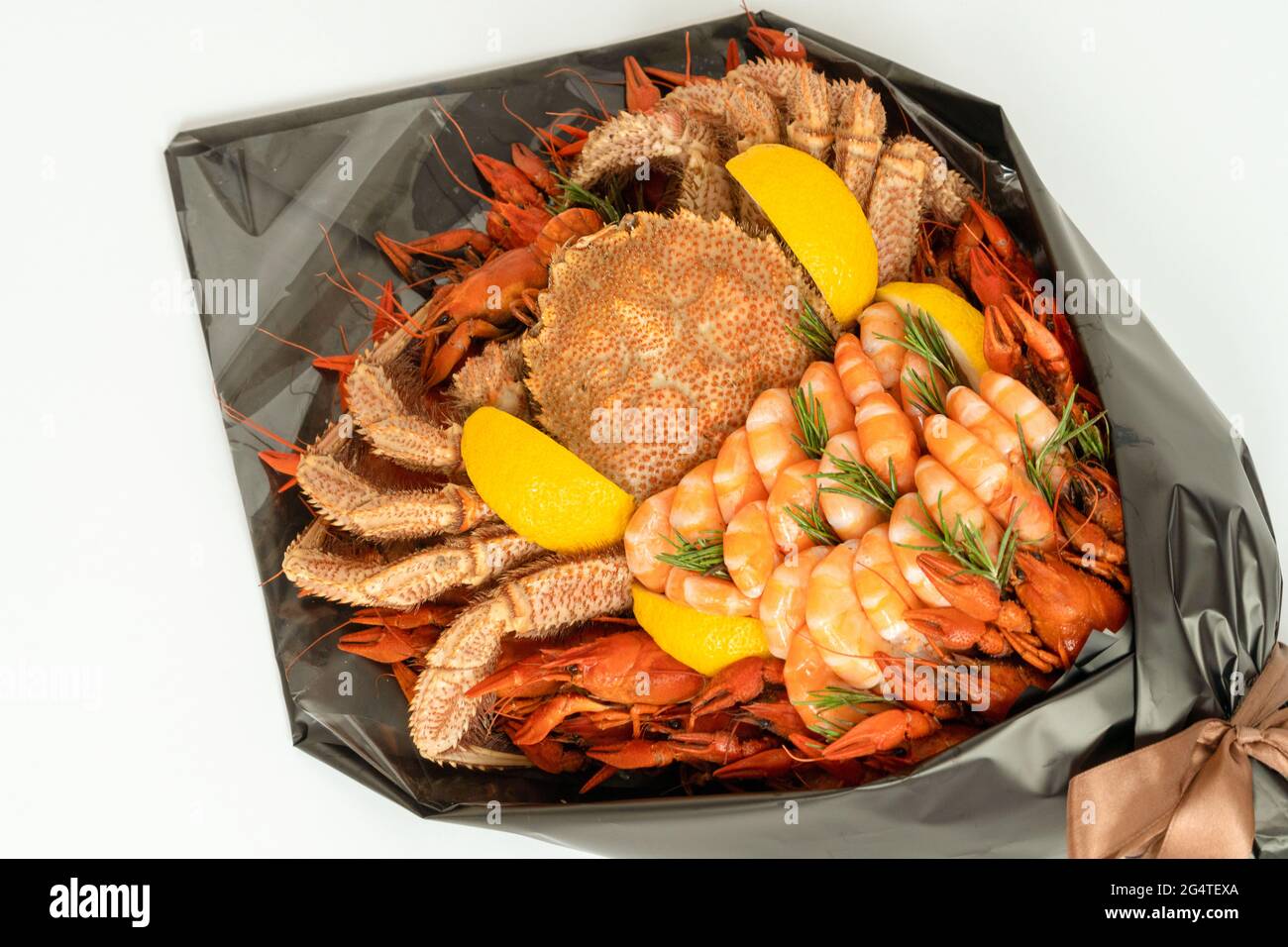 close-up Creative edible Food bouquet ion white background. Handmade ...