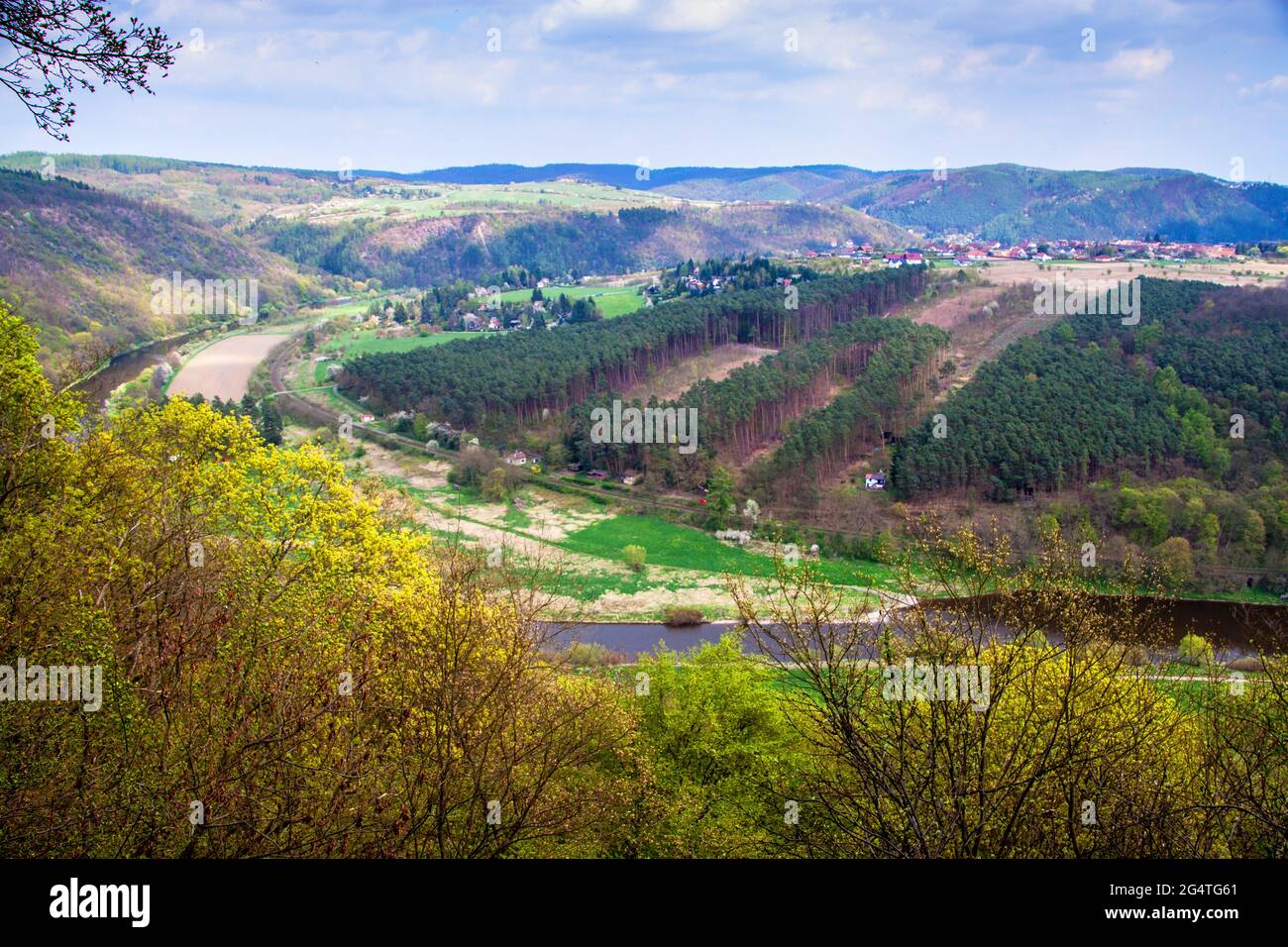 Valley of Berounka river, Czech Republic Stock Photo - Alamy