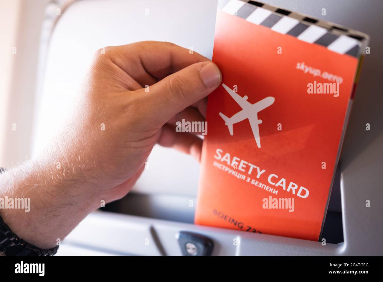 Aircraft safety card hi-res stock photography and images - Alamy