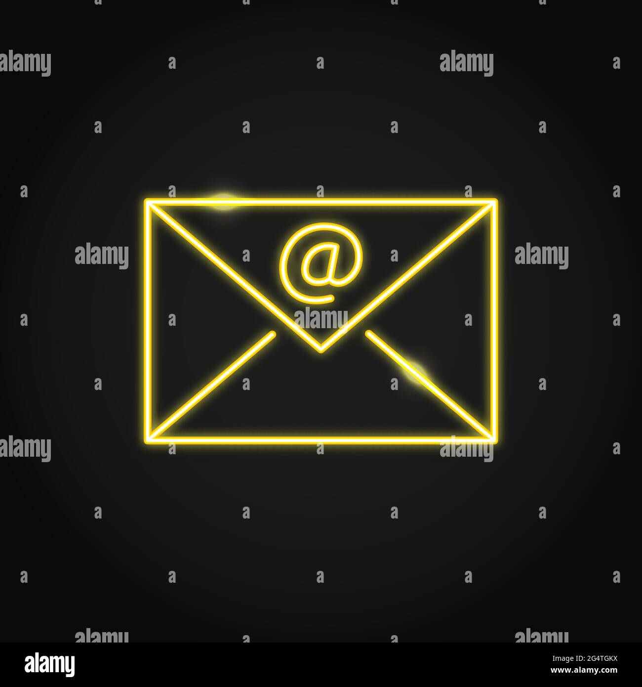 Neon email symbol in line style. Envelope as electronic mail symbol ...