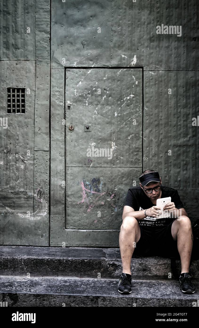 Man Sitting On Step High Resolution Stock Photography and Images - Alamy