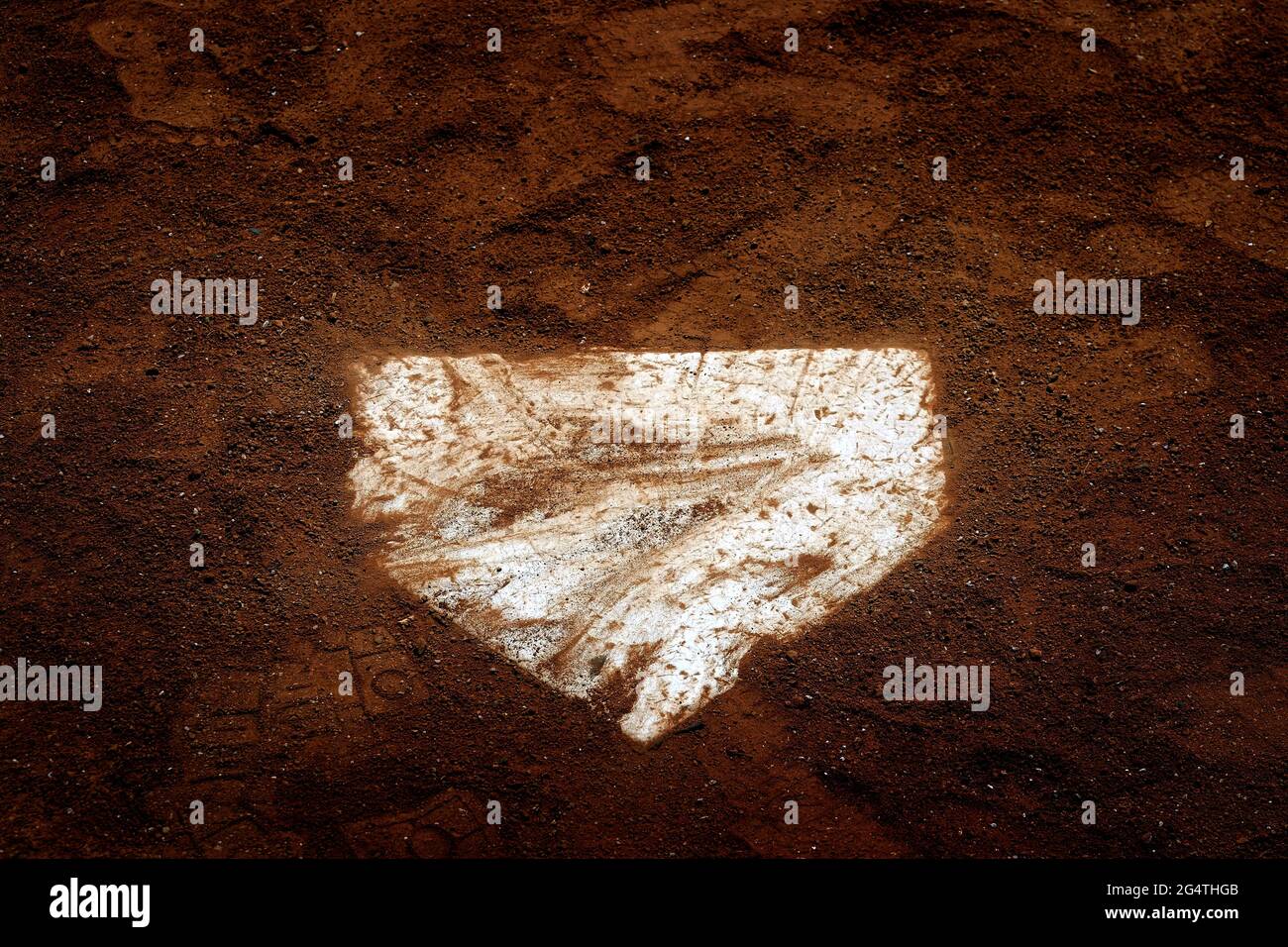 Baseball homeplate home plate in brown dirt for sports american past ...