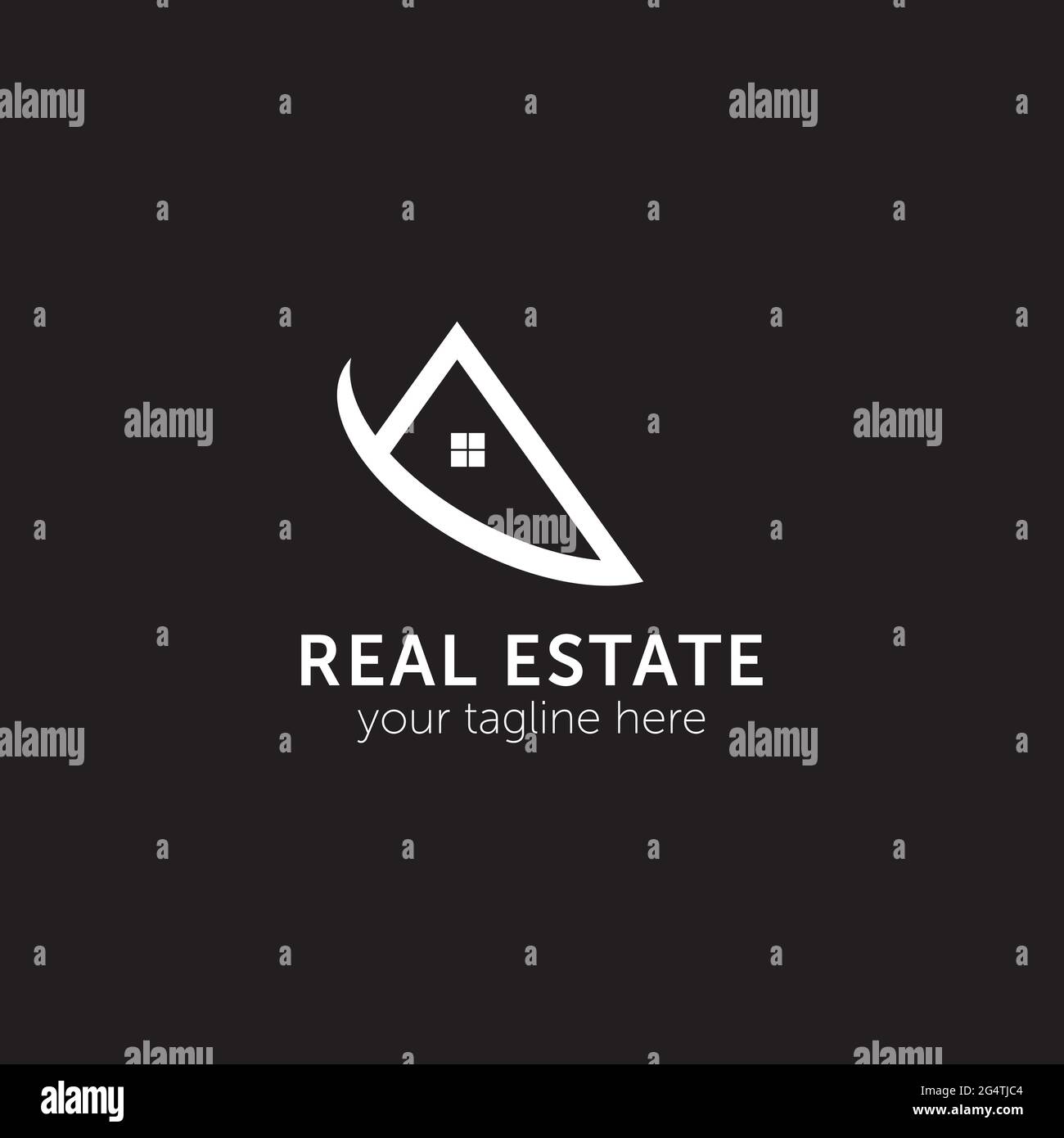 Generic house logo template with black background vector Stock Vector ...