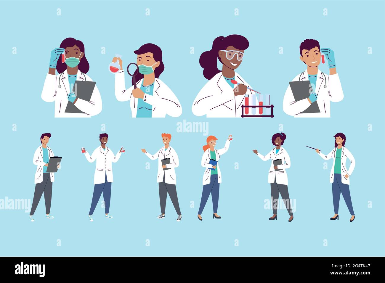 ten laboratory workers staff characters Stock Vector Image & Art - Alamy