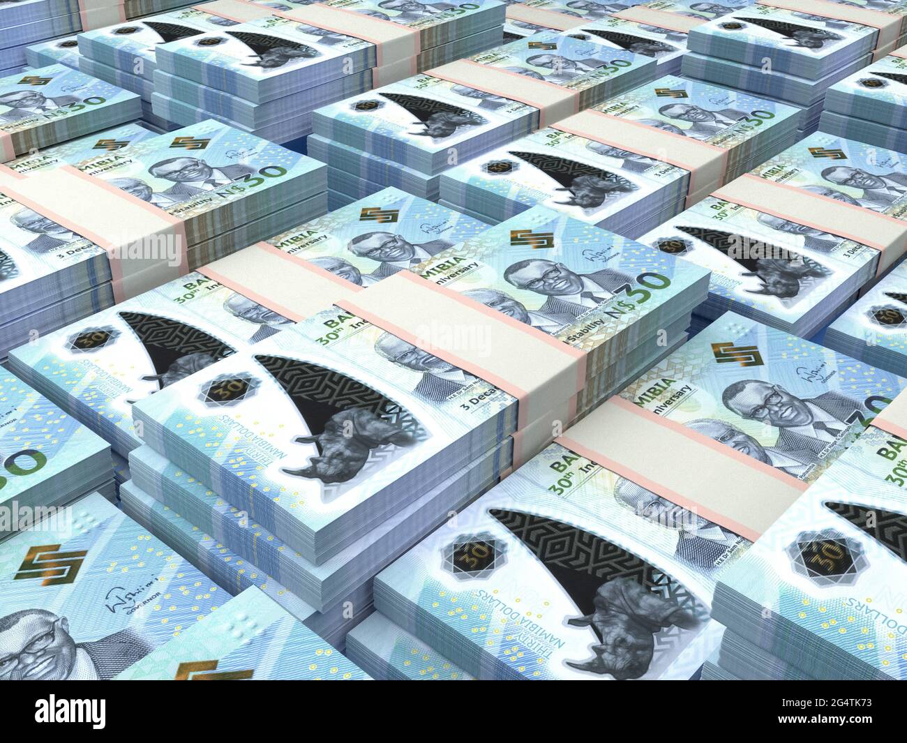 Money of Namibia. Namibian dollar bills. NAD banknotes. 30 dollars ...