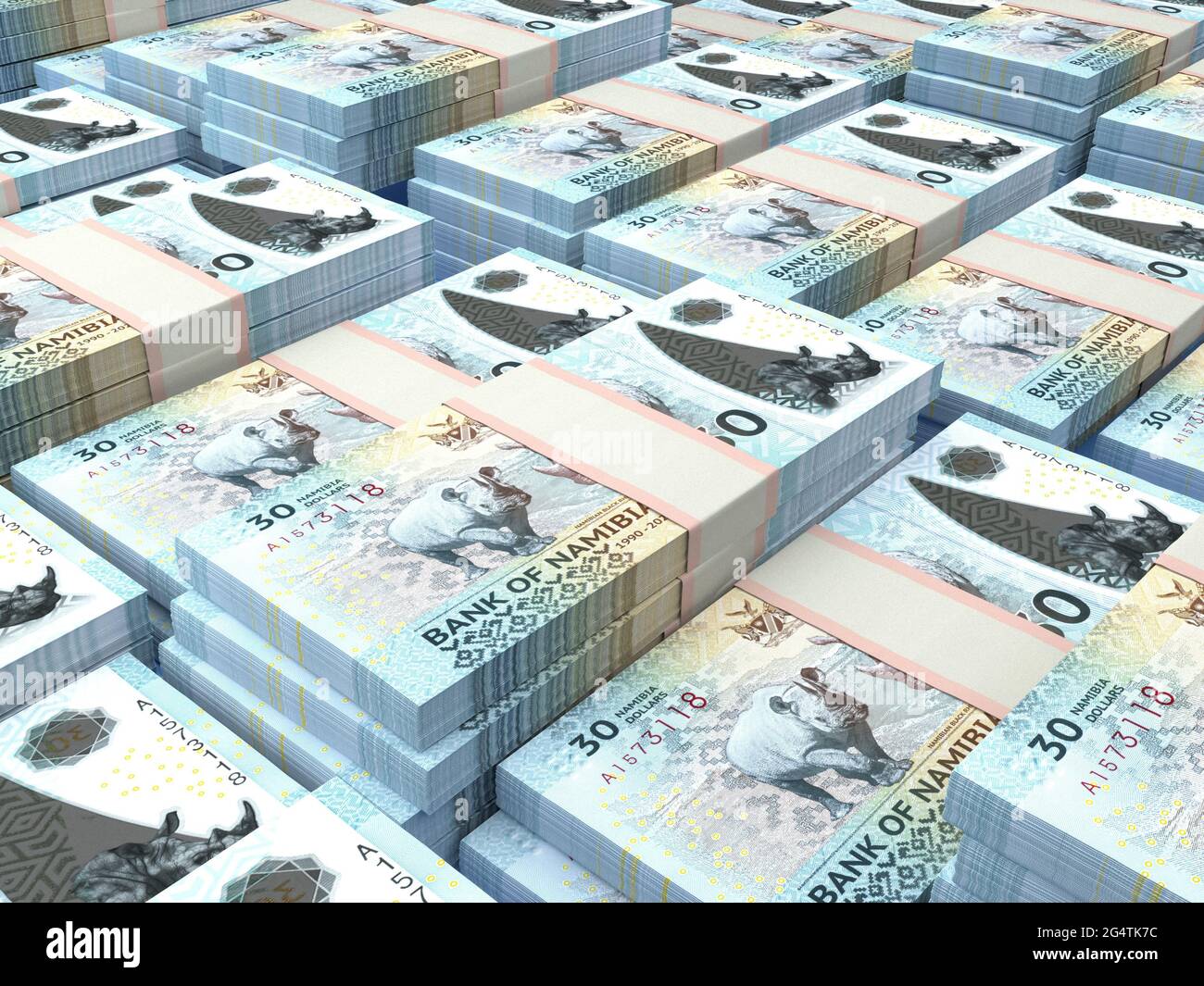 Money of Namibia. Namibian dollar bills. NAD banknotes. 30 dollars ...