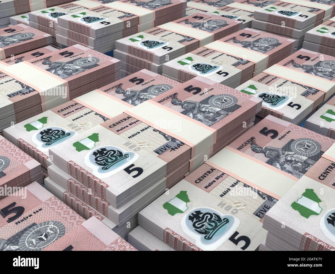 Money of Nigeria. Nigerian naira bills. NGN banknotes. 5 polymer ...