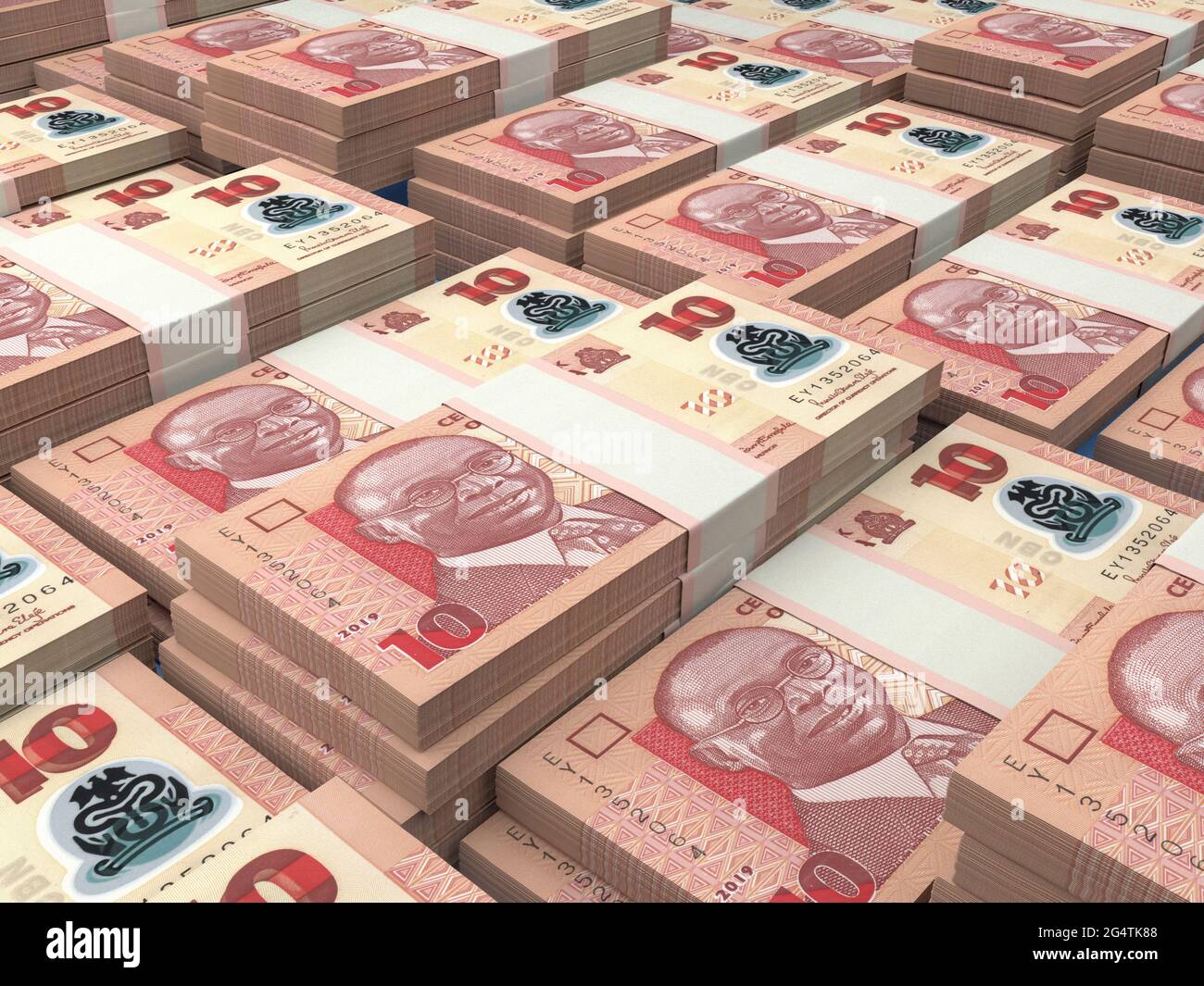 Money of Nigeria. Nigerian naira bills. NGN banknotes. 10 polymer ...