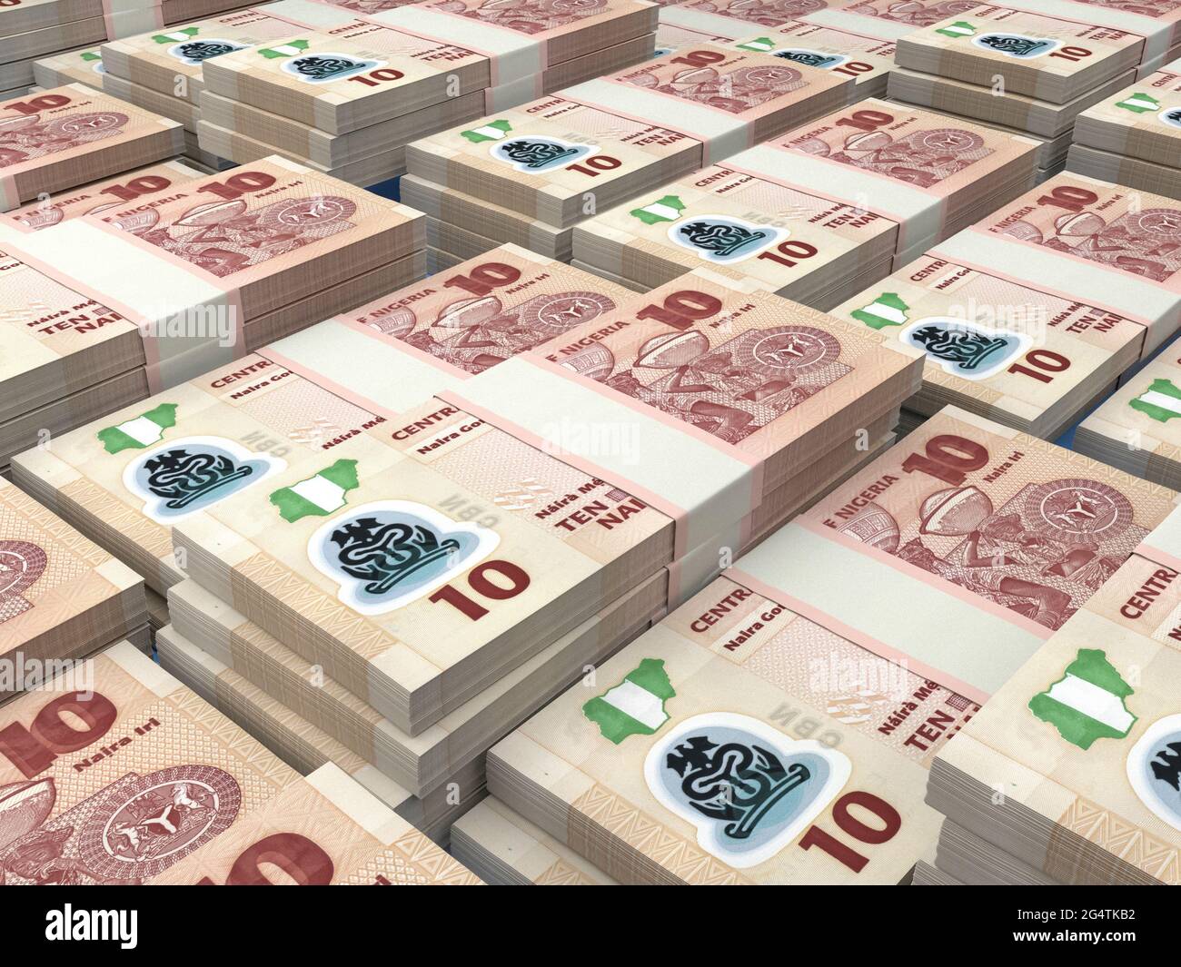 Money of Nigeria. Nigerian naira bills. NGN banknotes. 10 polymer ...