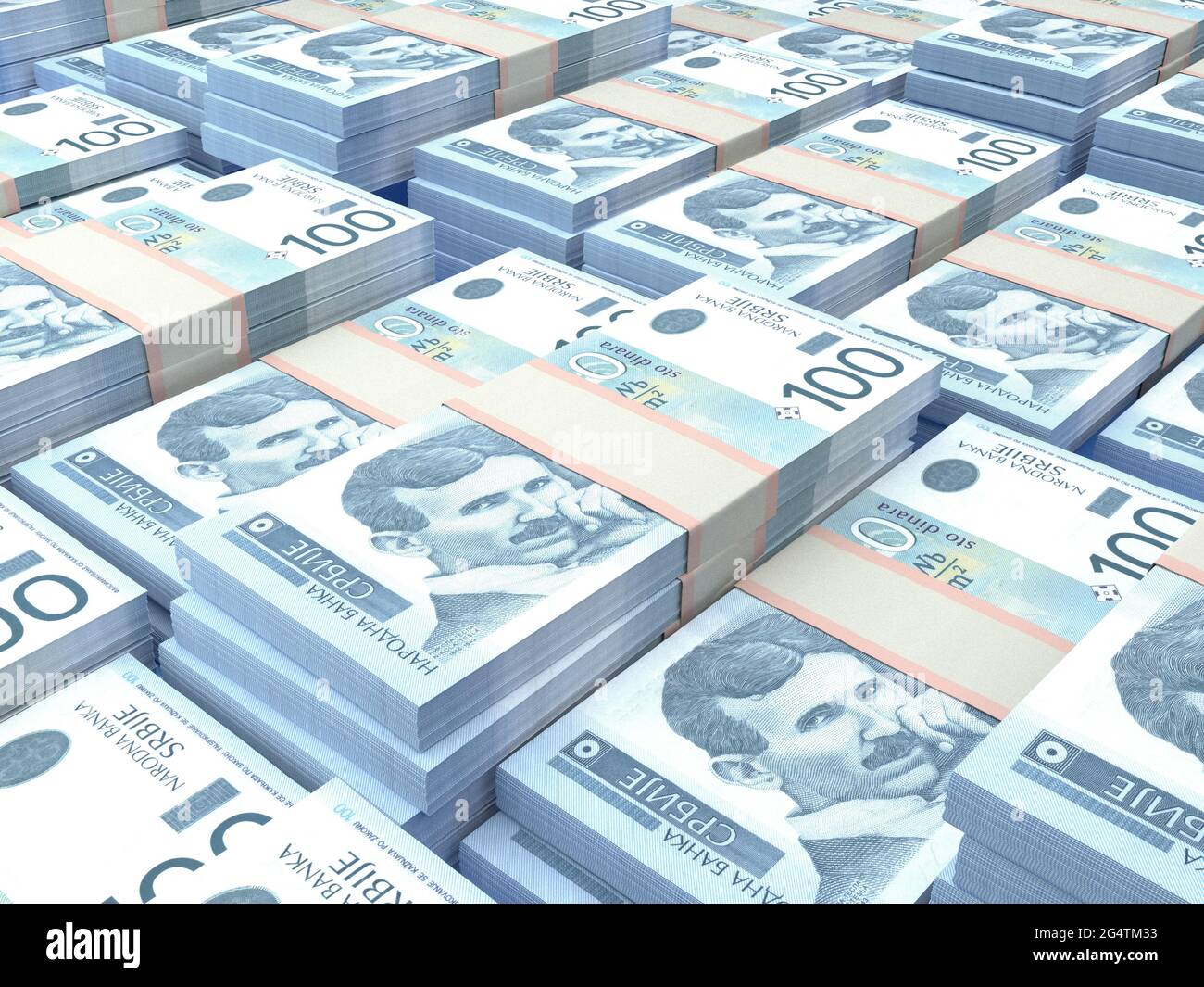 Money of Serbia. Serbian dinar bills. RSD banknotes. 100 dinari ...