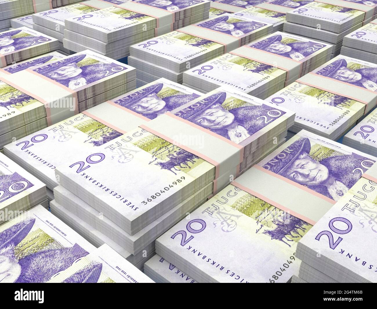 Money of Sweden. Swedish krona bills. SEK banknotes. 20 kronor ...