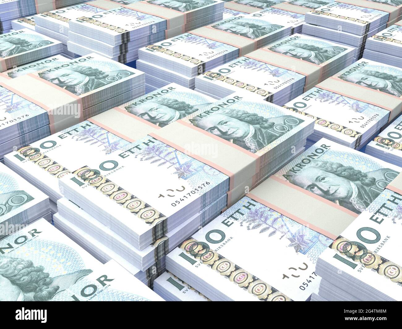 Money of Sweden. Swedish krona bills. SEK banknotes. 100 kronor ...