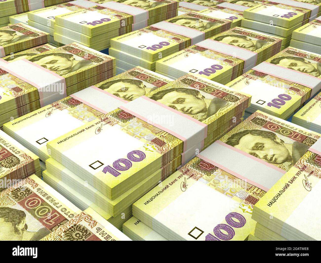 Money of Ukraine. Ukrainian hryvnia bills. UAH banknotes. 100 hryvni ...