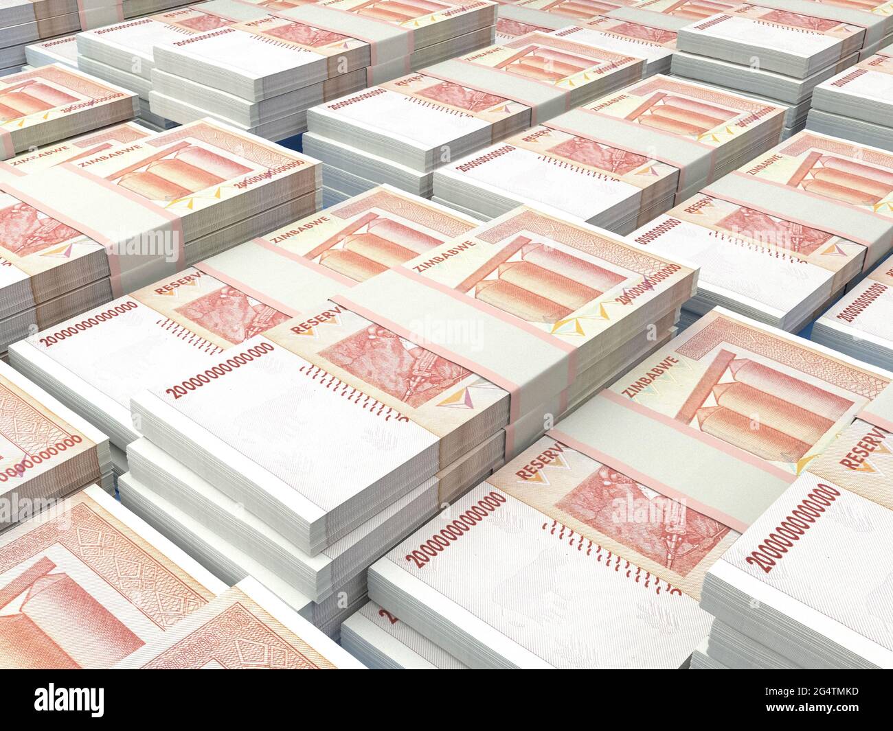 Money of Zimbabwe. Zimbabwean dollar bills. ZWL banknotes. 20 trillions ...