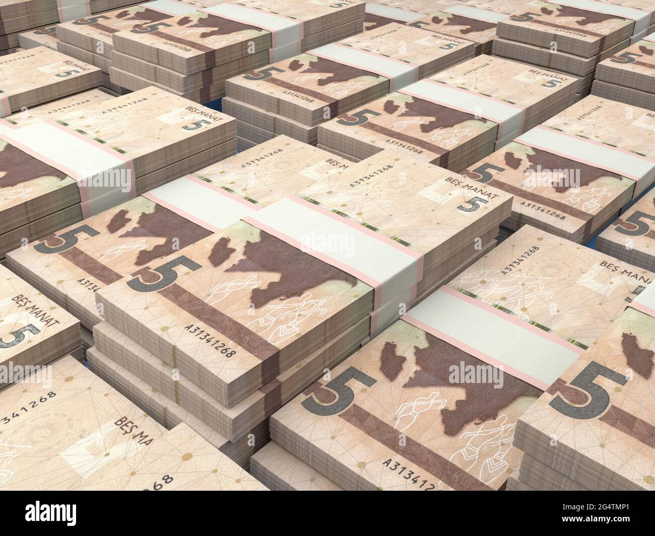 Money of Azerbaijan. Azerbaijani manat bills. AZN banknotes. 5 coins ...