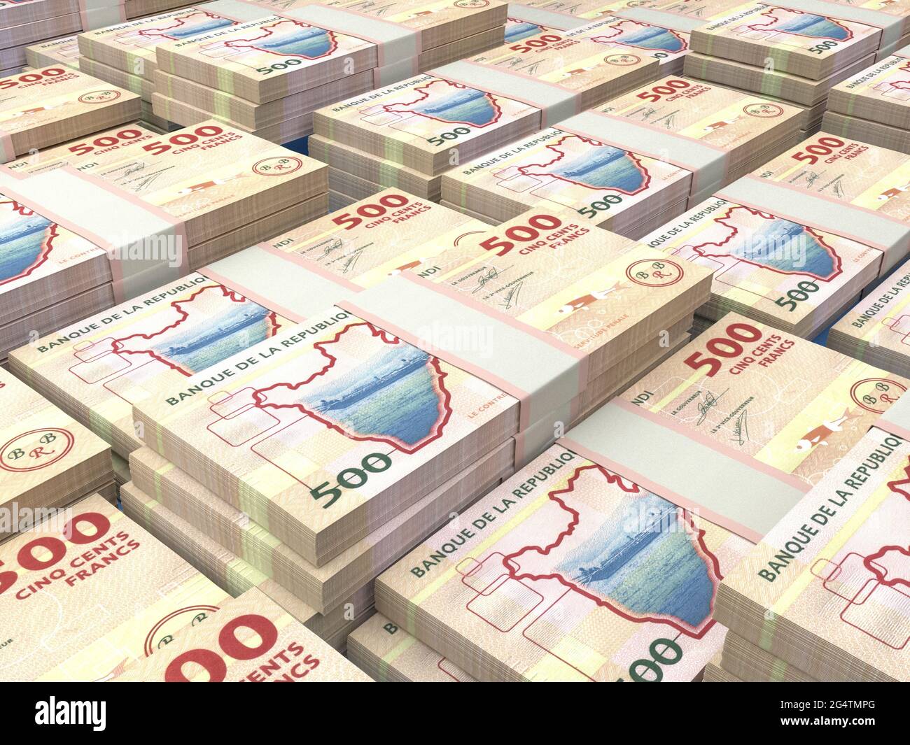 Money of Burundi. Burundian franc bills. BIF banknotes. 500 francs ...