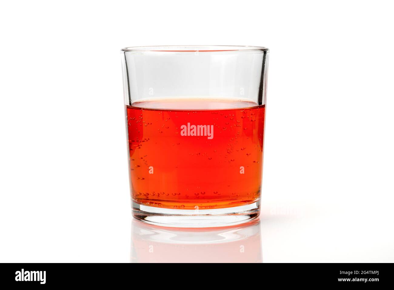 ginger fizzy red drink in glass isolated on white Stock Photo - Alamy
