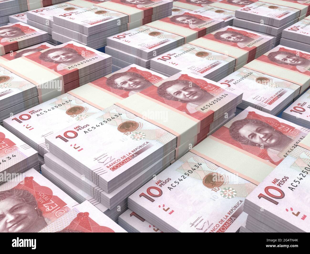 Money of Colombia. Colombian peso bills. COP banknotes. 10 pesos ...