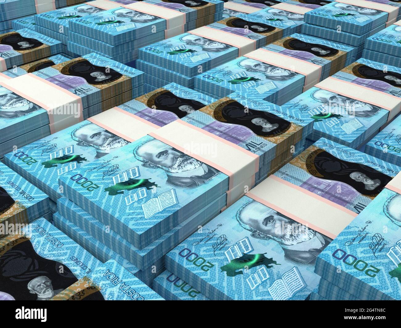 Money of Costa Rica. Costa Rican colon bills. CRC banknotes. 2000 ...