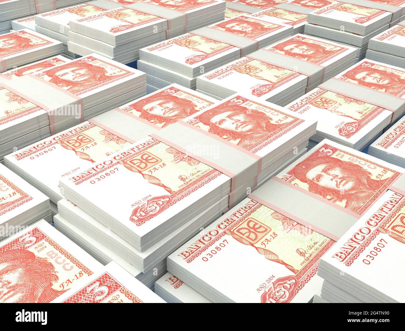 Money of Cuba. Cuban peso bills. CUP banknotes. 3 pesos. Business ...