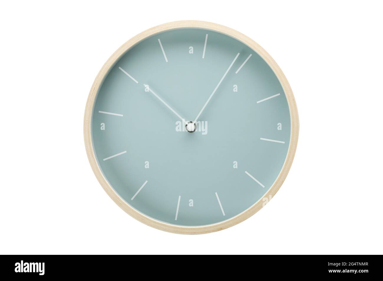 Standard wooden clock isolated on white background Stock Photo - Alamy