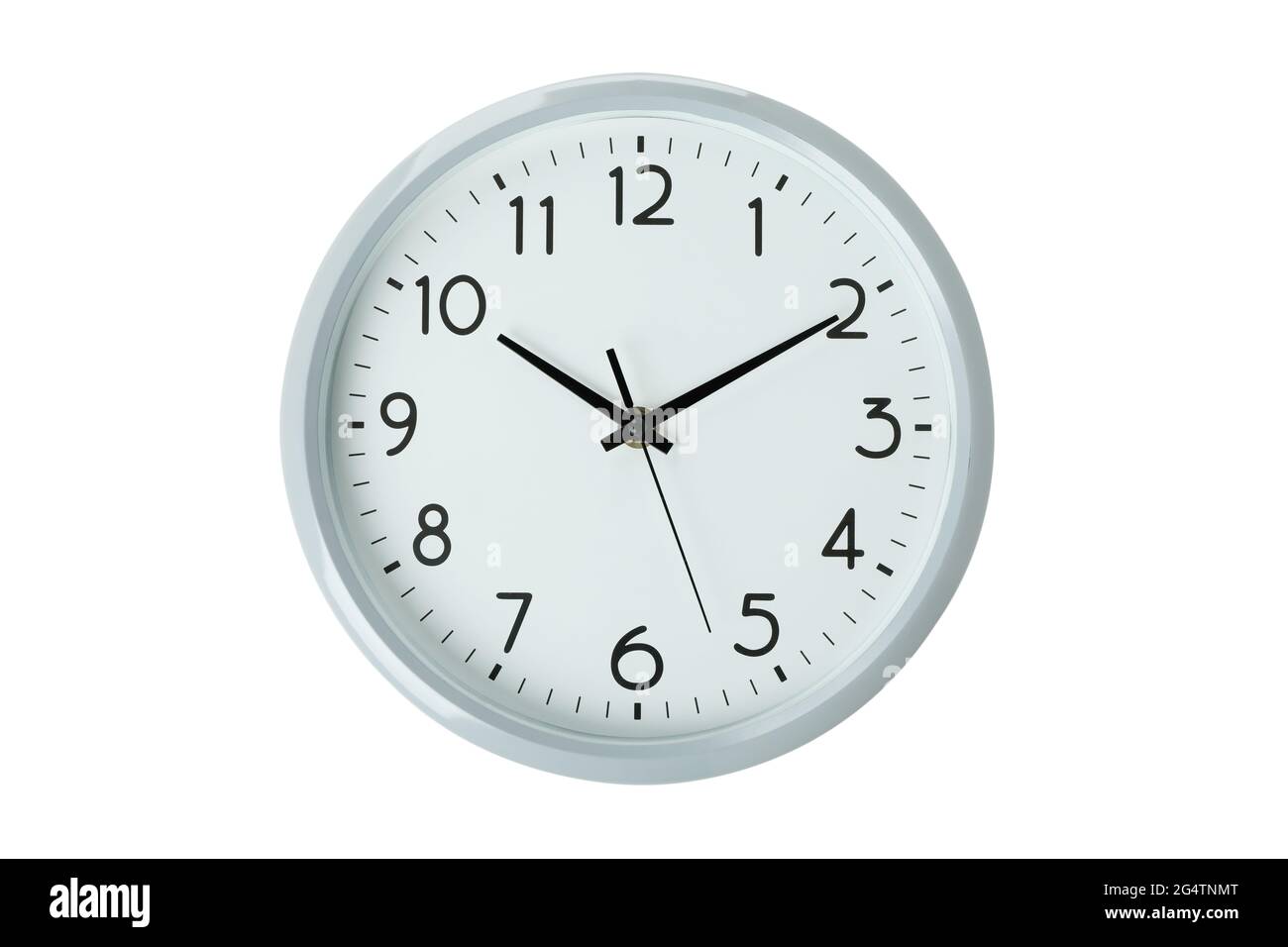 Gray standard clock isolated on white background Stock Photo - Alamy