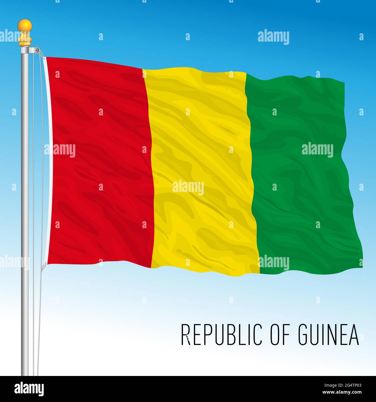 Guinea official national flag, african country, vector illustration ...