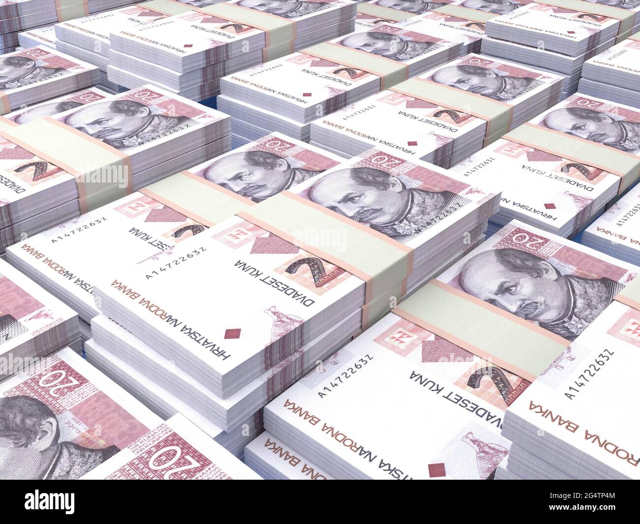 Money of Croatia. Croatian kuna bills. HRK banknotes. 20 euro. Business ...