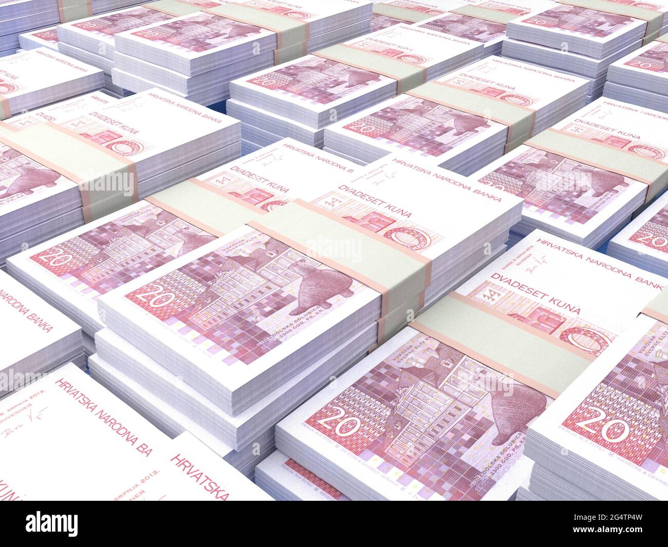 Money of Croatia. Croatian kuna bills. HRK banknotes. 20 euro. Business ...