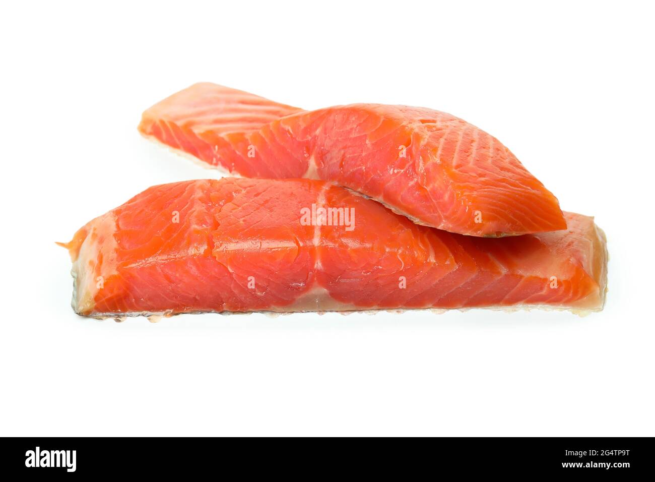 Fresh raw salmon isolated on white background Stock Photo - Alamy