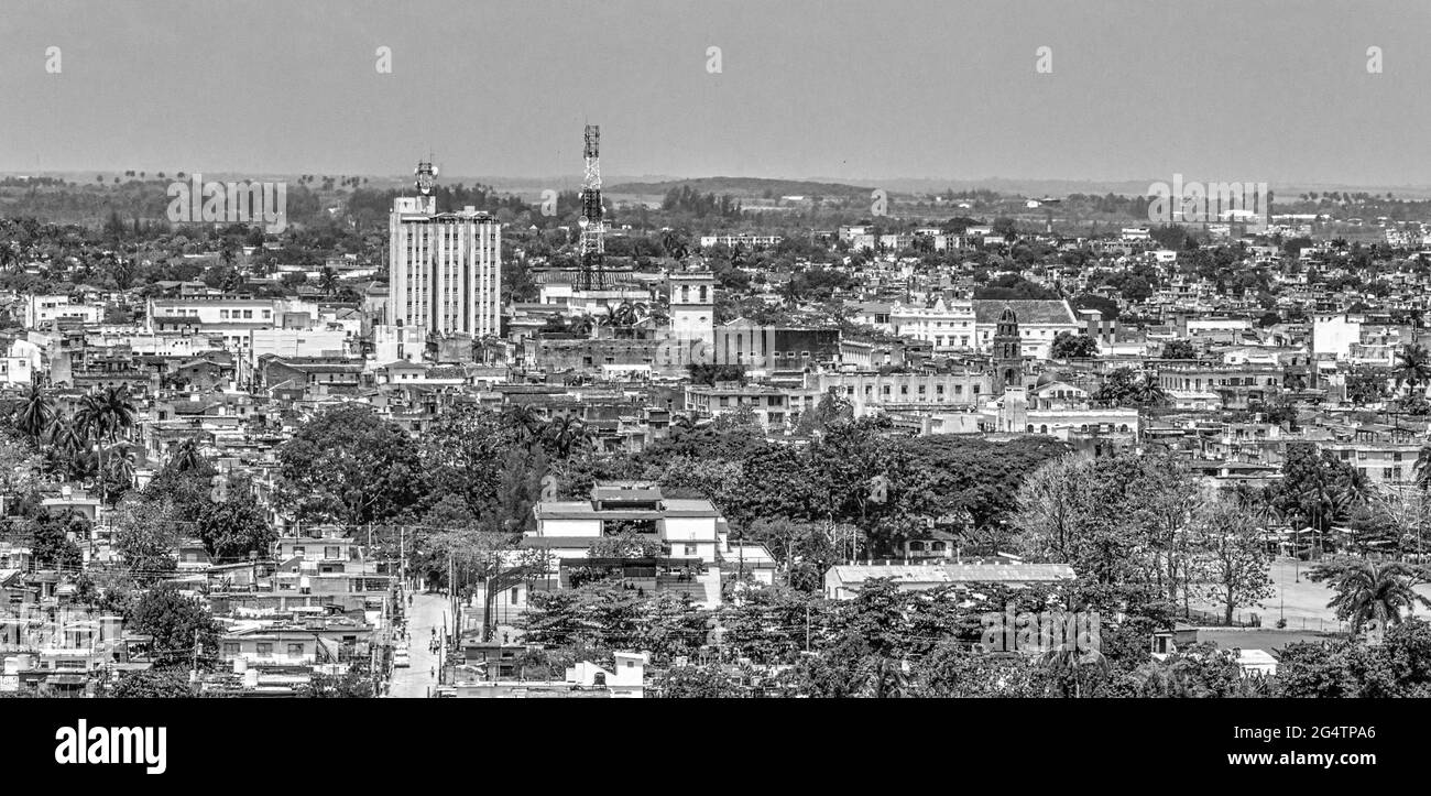 Santa Clara city skyline from the Capiro Hill: Multiple-story buildings ...
