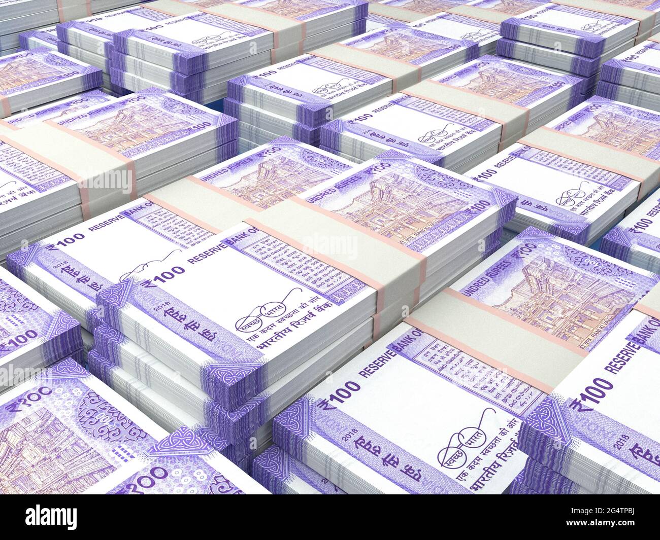 Money of India. Indian rupee bills. INR banknotes. 100 rupees. Business ...